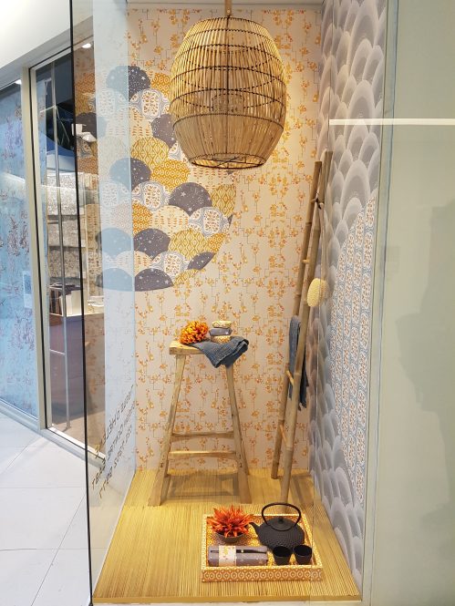 Tissus D’Helene: Japanese style window display – Charis White Interiors