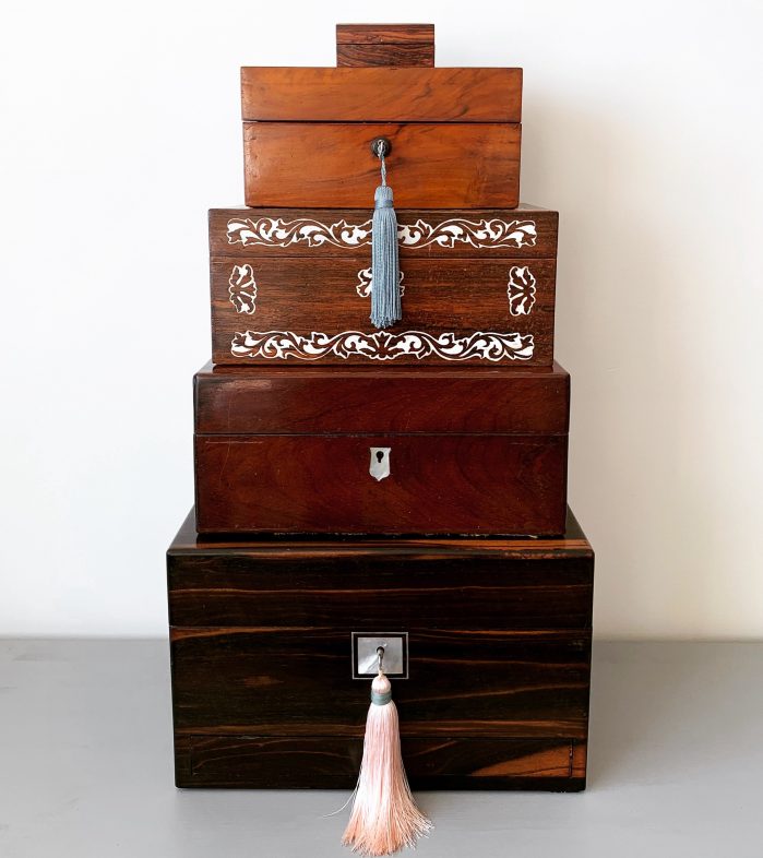 Bespoke antique boxes – Charis White Interiors